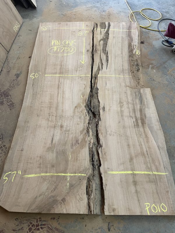 Pin Oak PO010 57" wide x 8' 2" long - OddWood Lumber