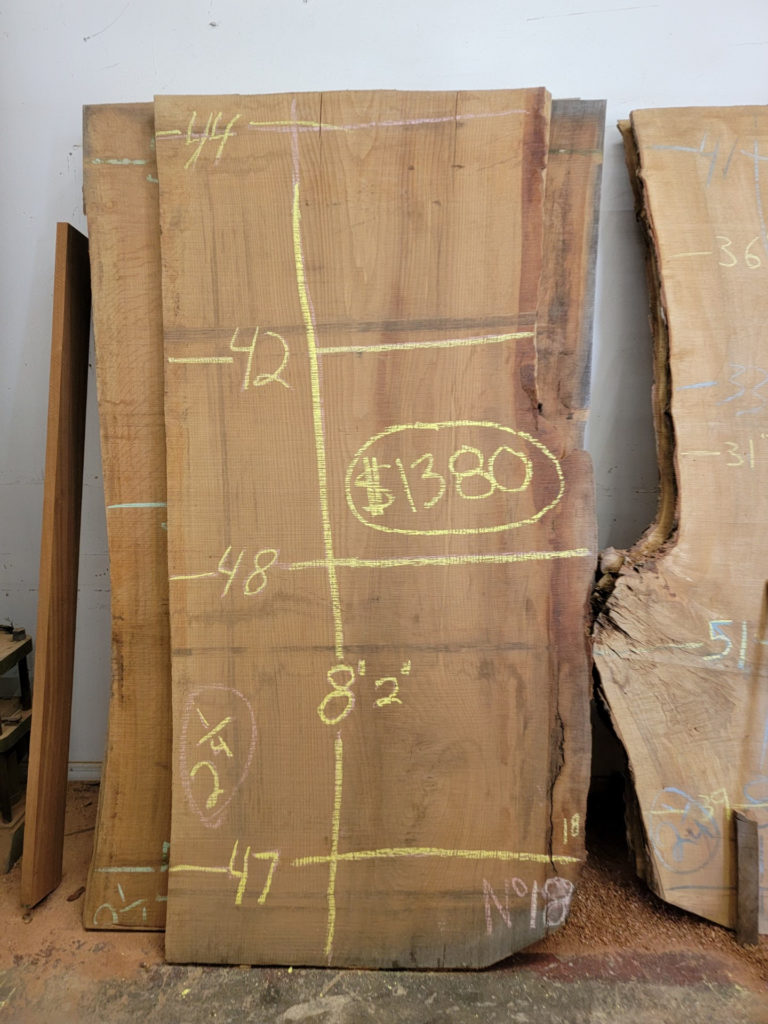 Pin Oak PO002 2 1/4" thick x 48" wide x 8' 2" long - OddWood Lumber