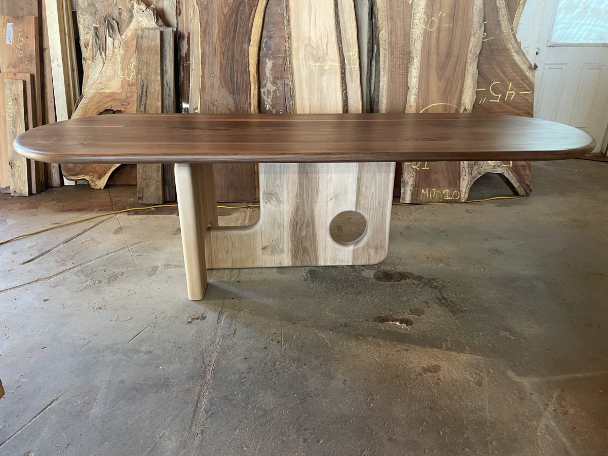 Le Corbusier Walnut & Soft Maple Dining Table // 9' x 3' - OddWood Lumber