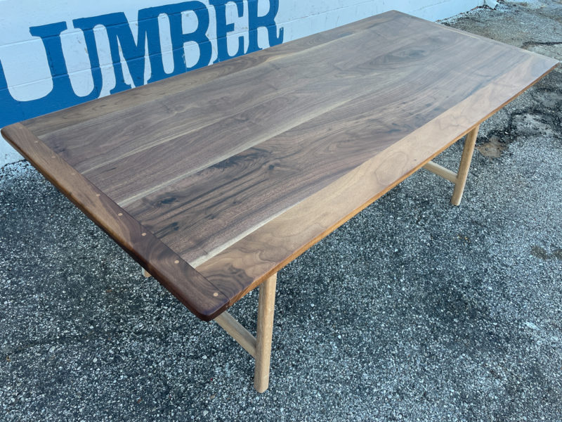 Walnut Dining Table White Oak Base // 7' x 3' (made to order) - OddWood ...