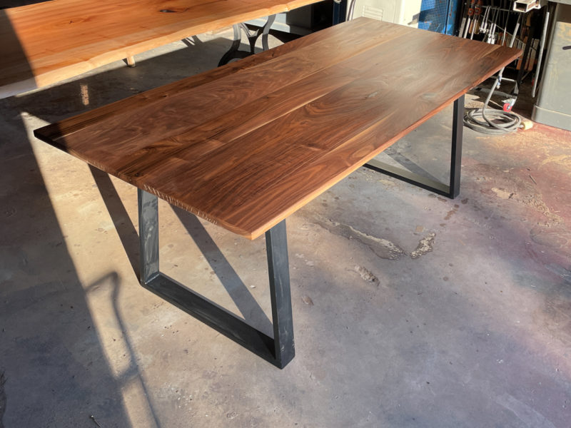 Walnut Dining Table Steel Base 77.5" x 36.5" - OddWood Lumber